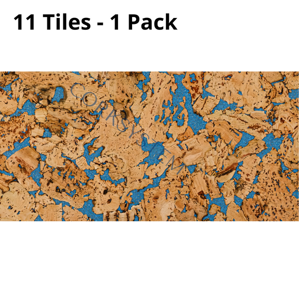 Decorative Cork Wall Tiles - Blue | 1.98m² Pack | Cork System – Corksystem