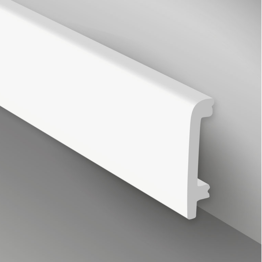 White 2 Skirting Board – 2400 × 80 × 18 mm (3 Pack) – Corksystem