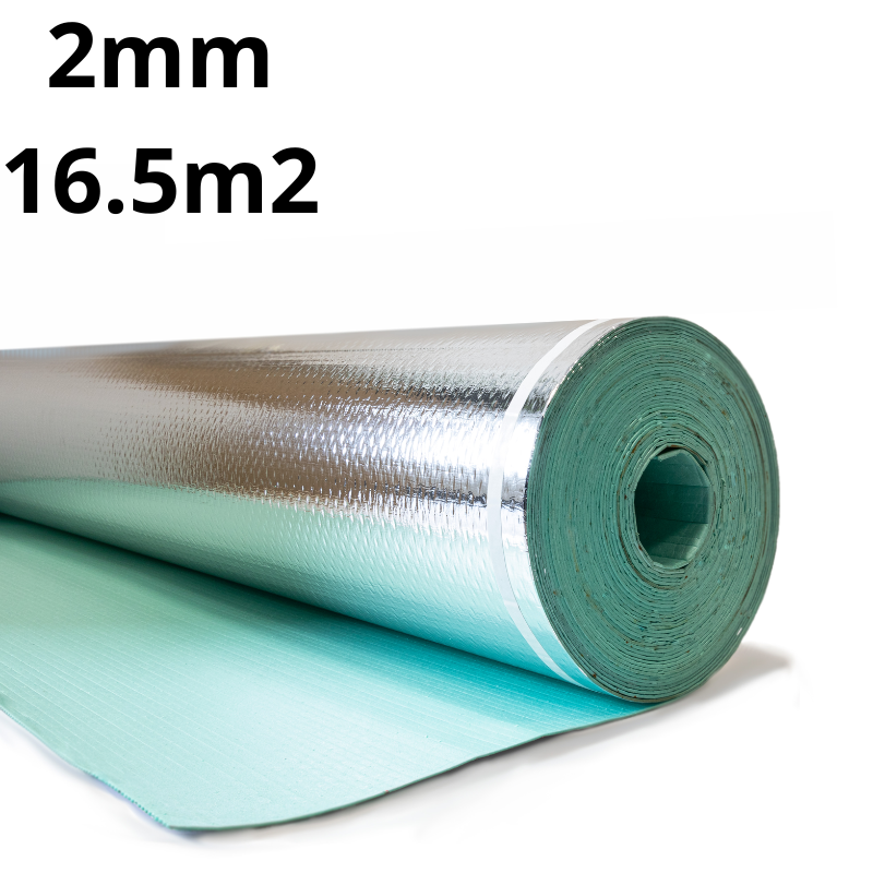 Roll Underlay XPS | 2mm with Alu Membrane | 16.5m² | Cork System ...